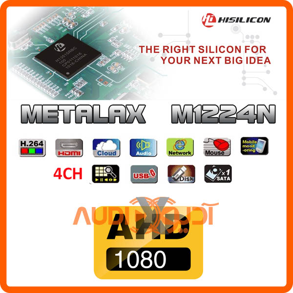 دستگاه دی وی آر 4 کانال AHD METALAX مدل 1224N دارای 4 ورودی تصویر و صدا